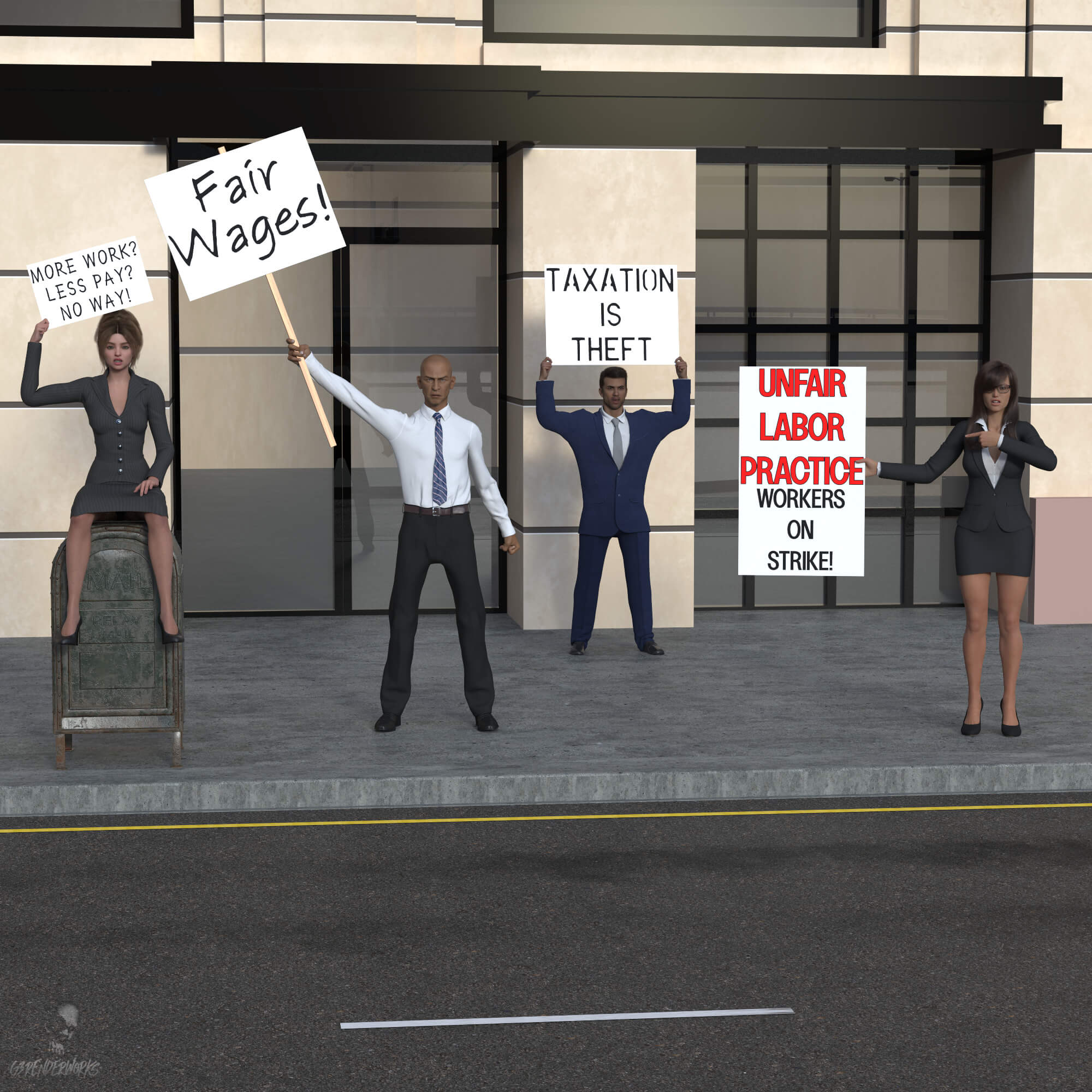 G3R Sign Props and Poses - Daz Content by G3 Renderworks