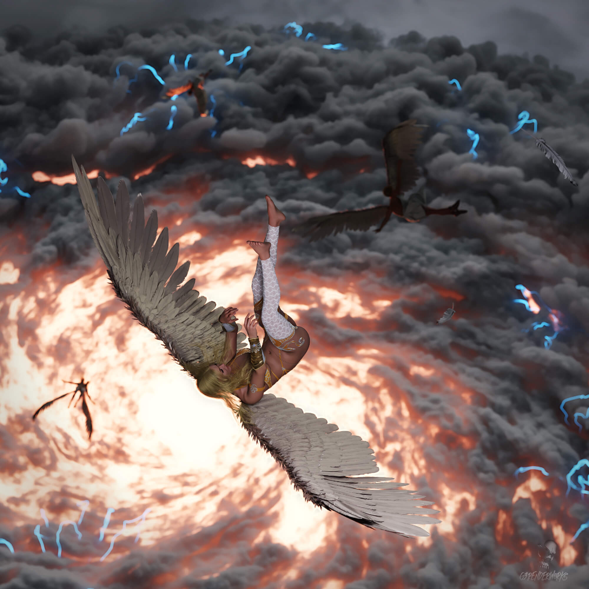 Heaven Falls 3D Render, Digital Art by G3 Renderworks