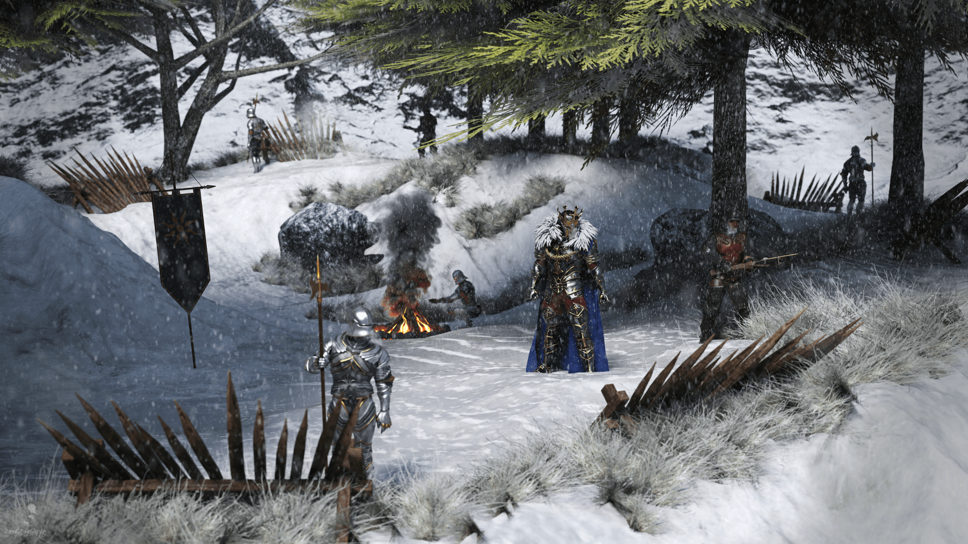 Winter Post 3D Render | RenderHub Gallery