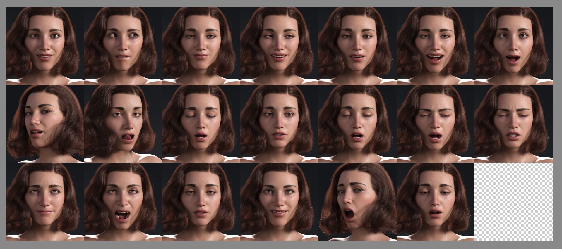 Work in Progress Expressions 3D Render, Digital Art by G315t