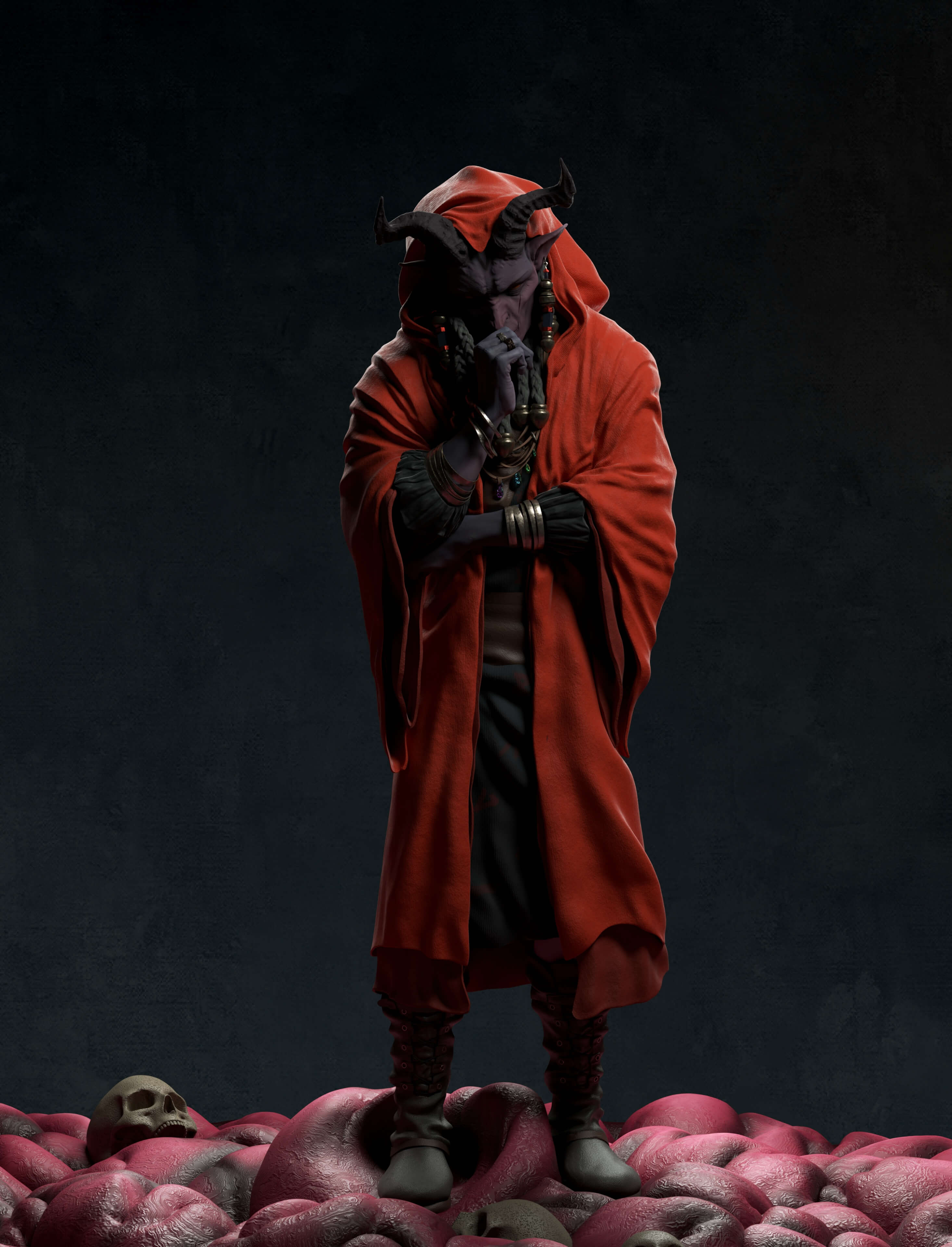 Tiefling and US From Baldurs Gate 3 Fan Art 3D Render
