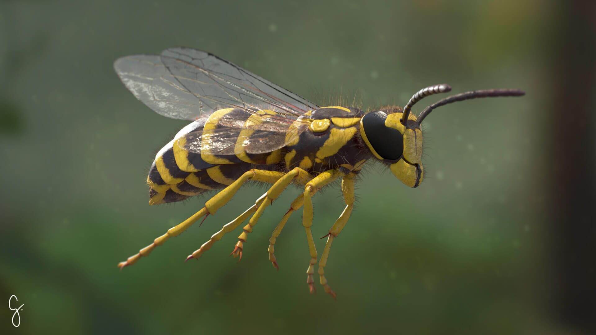 Vespula Squamosa 3D Render, Digital Art by GabrielCasamasso