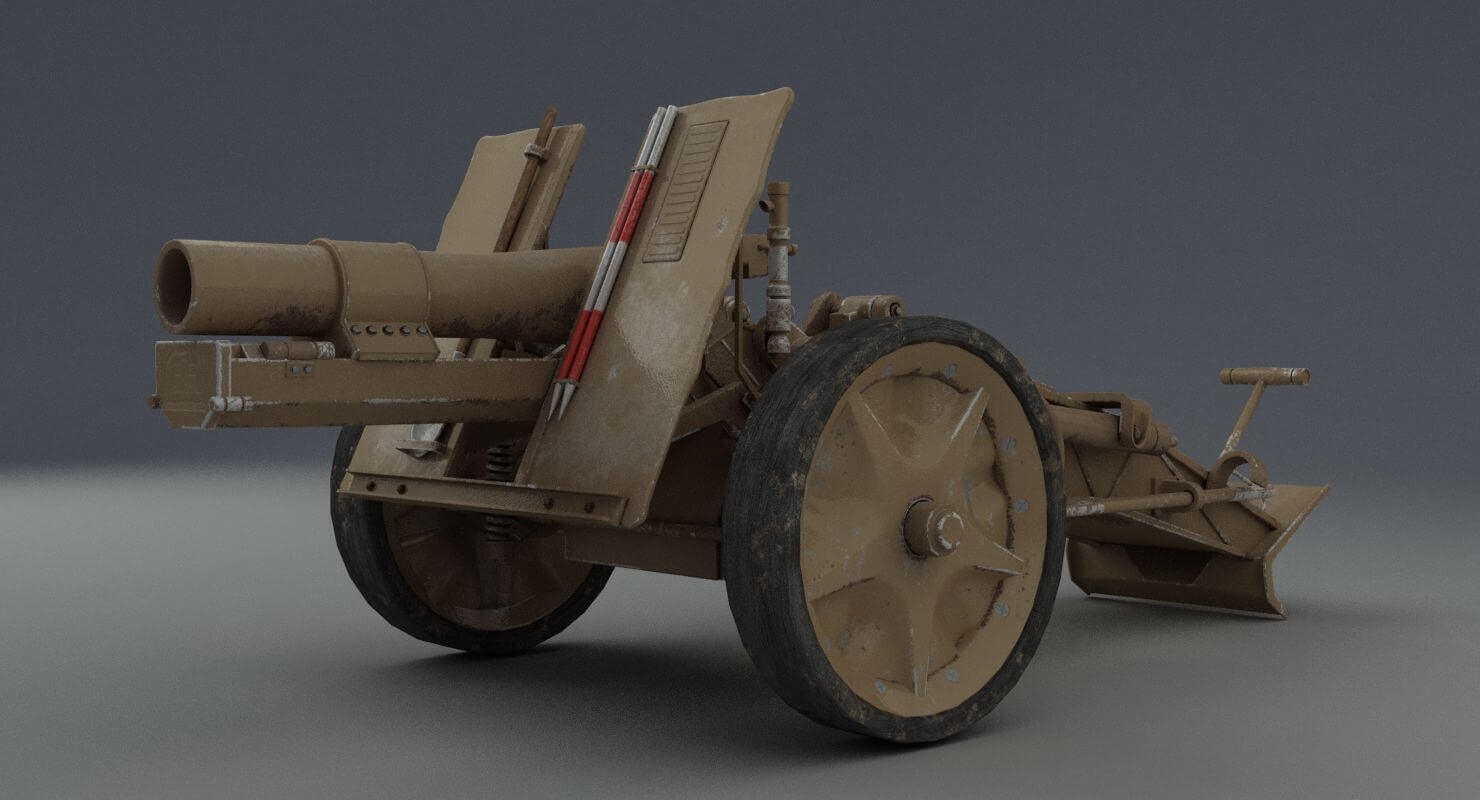 SIG-33 German Heavy Infantry Gun 3D Model by GabrielCasamasso