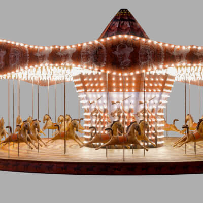 Circus Carousel with Horses - 3D Model by gabrielgardiman