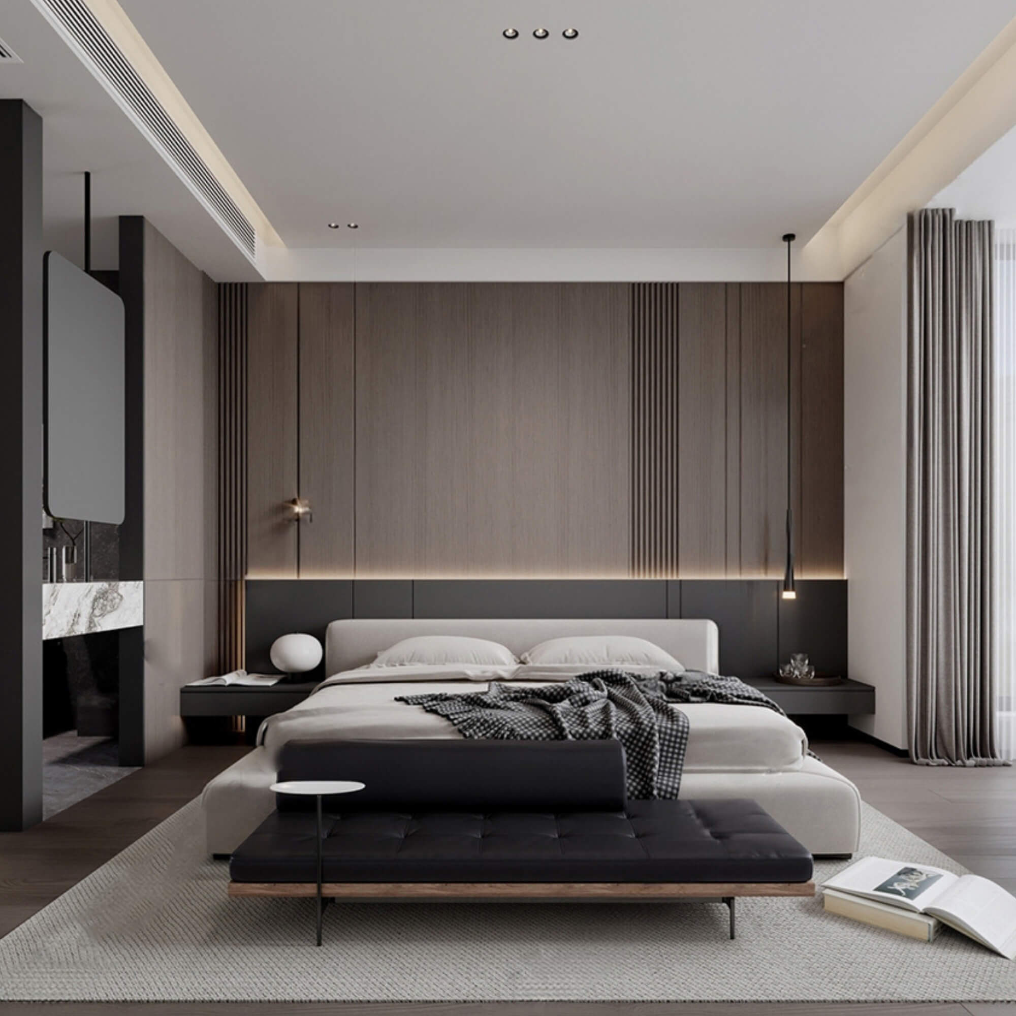 Modern Luxe Bedroom 3D SketchUp Model (1) by gaigaishop