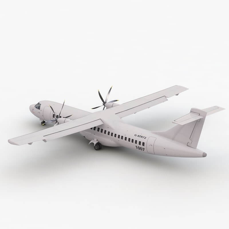 ATR 72 Generic White - 3D Model by Galva858