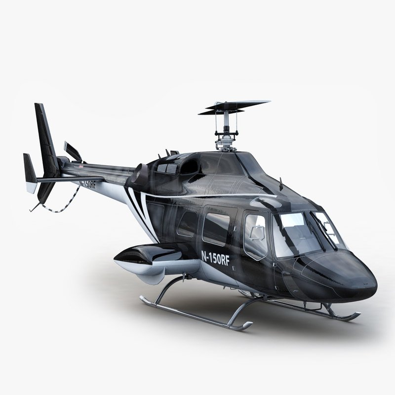 Bell 222 Black - 3D Model by Galva858