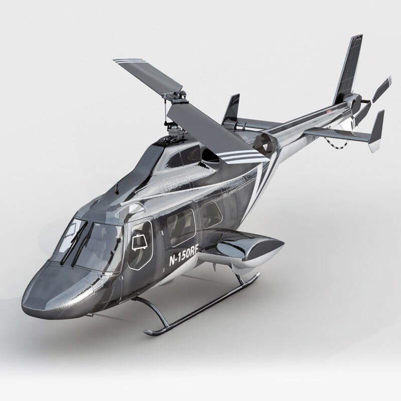 Bell 222 Black - 3D Model by Galva858