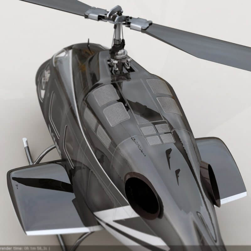 Bell 222 Black - 3D Model by Galva858