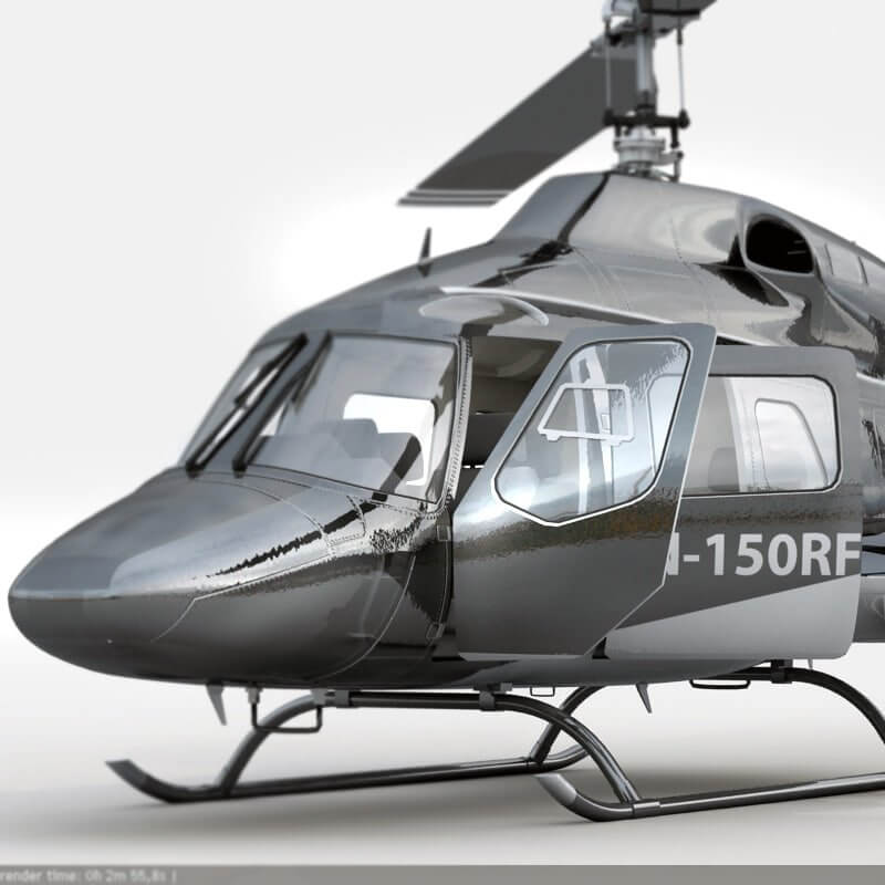Bell 222 Black - 3D Model by Galva858