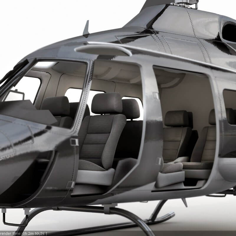 Bell 222 Black - 3D Model by Galva858