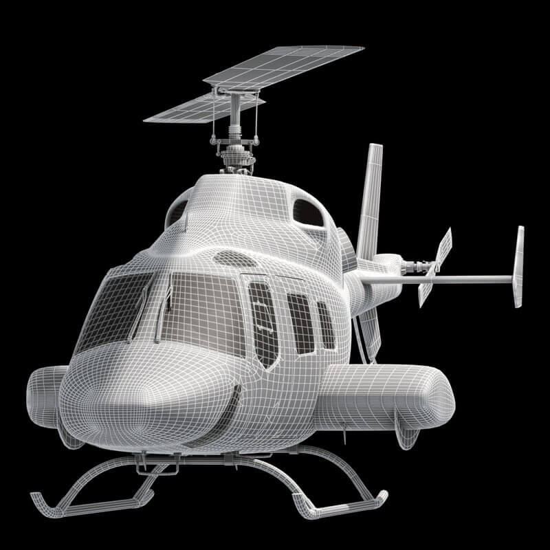 Bell 222 Black - 3D Model by Galva858
