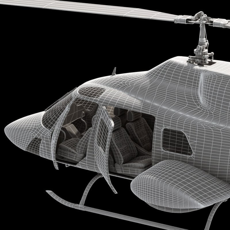 Bell 222 Black - 3D Model by Galva858