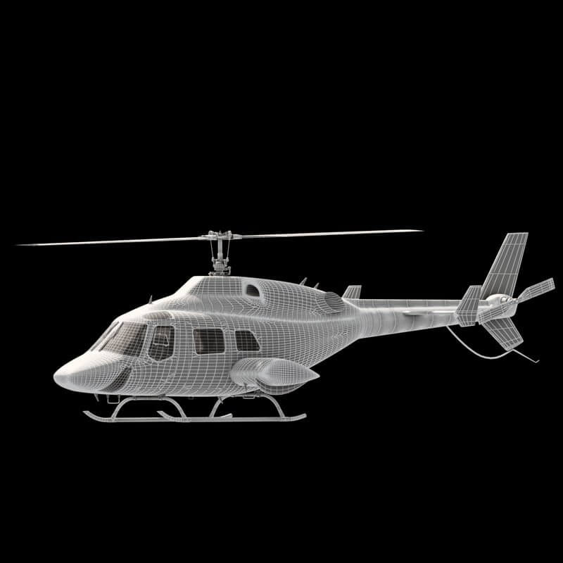 Bell 222 Black - 3D Model by Galva858