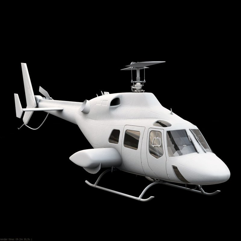 Bell 222 Black - 3D Model by Galva858