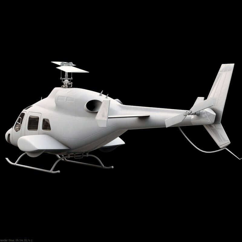 Bell 222 Black - 3D Model by Galva858