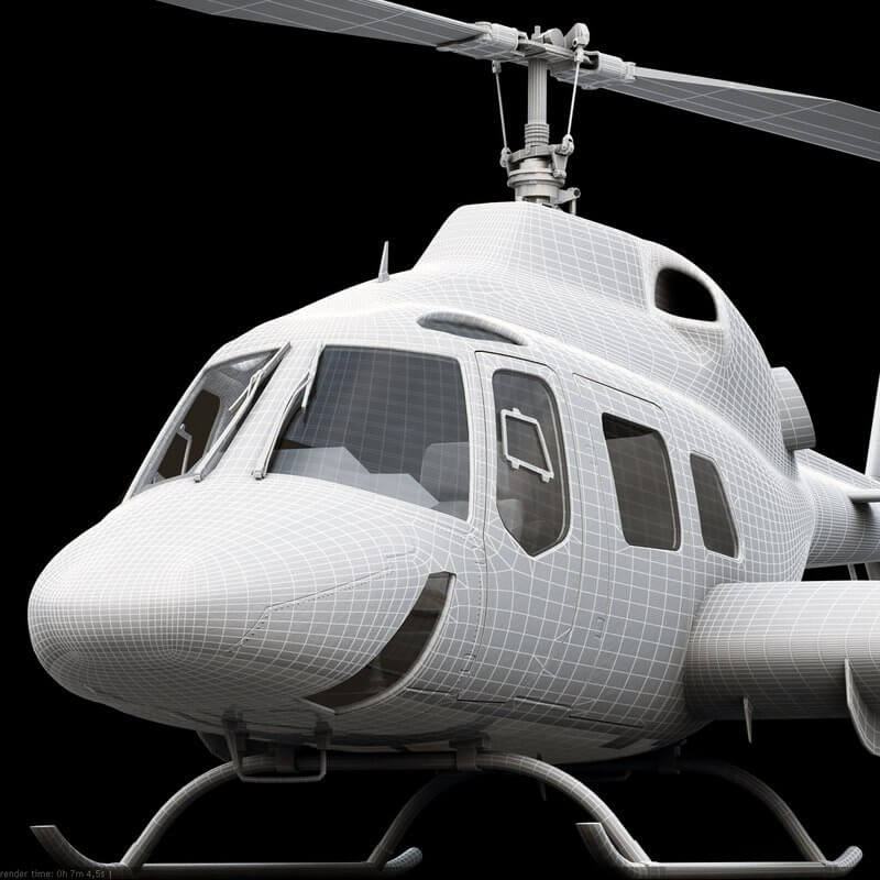 Bell 222 Black - 3D Model by Galva858