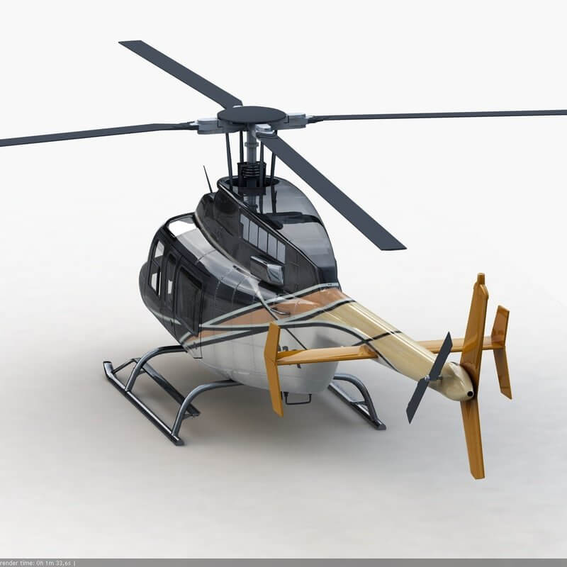 Bell 407 Black - 3D Model by Galva858