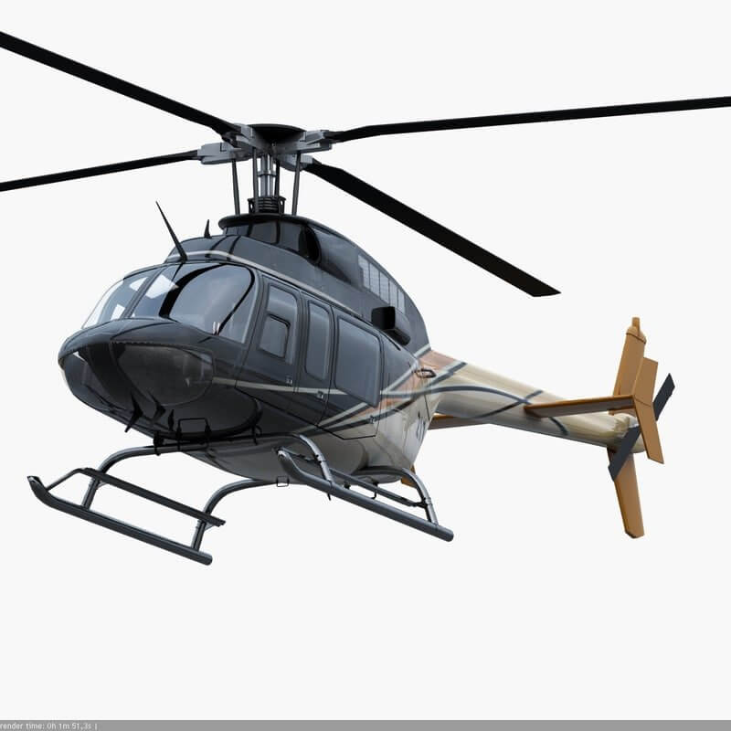 Bell 407 Black - 3D Model by Galva858