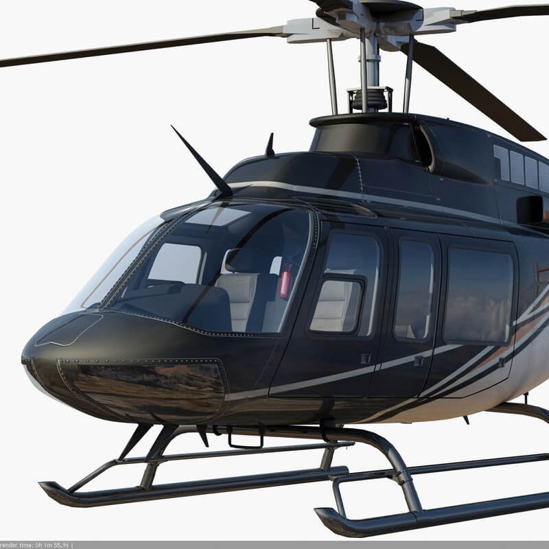 Bell 407 Black - 3D Model by Galva858