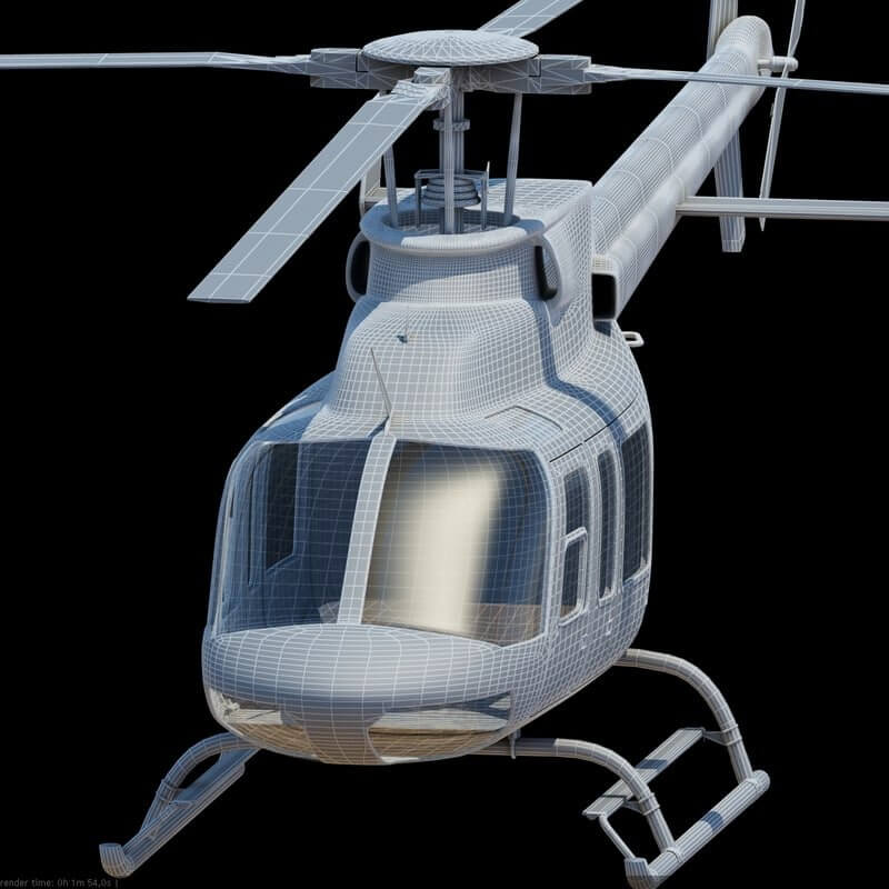 Bell 407 Black - 3D Model by Galva858