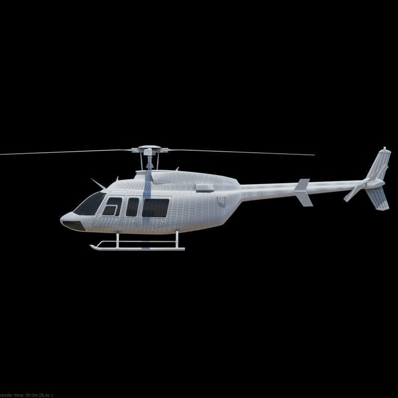 Bell 407 Black - 3D Model by Galva858