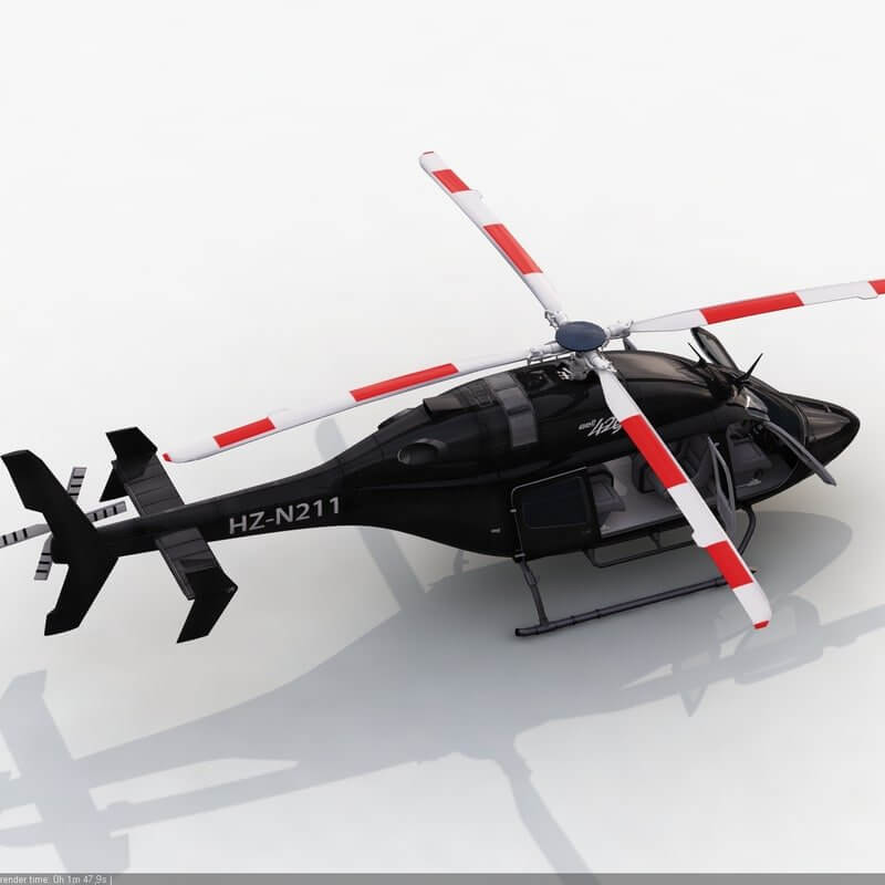 Bell 429 Black Helicopter - 3D Model by Galva858