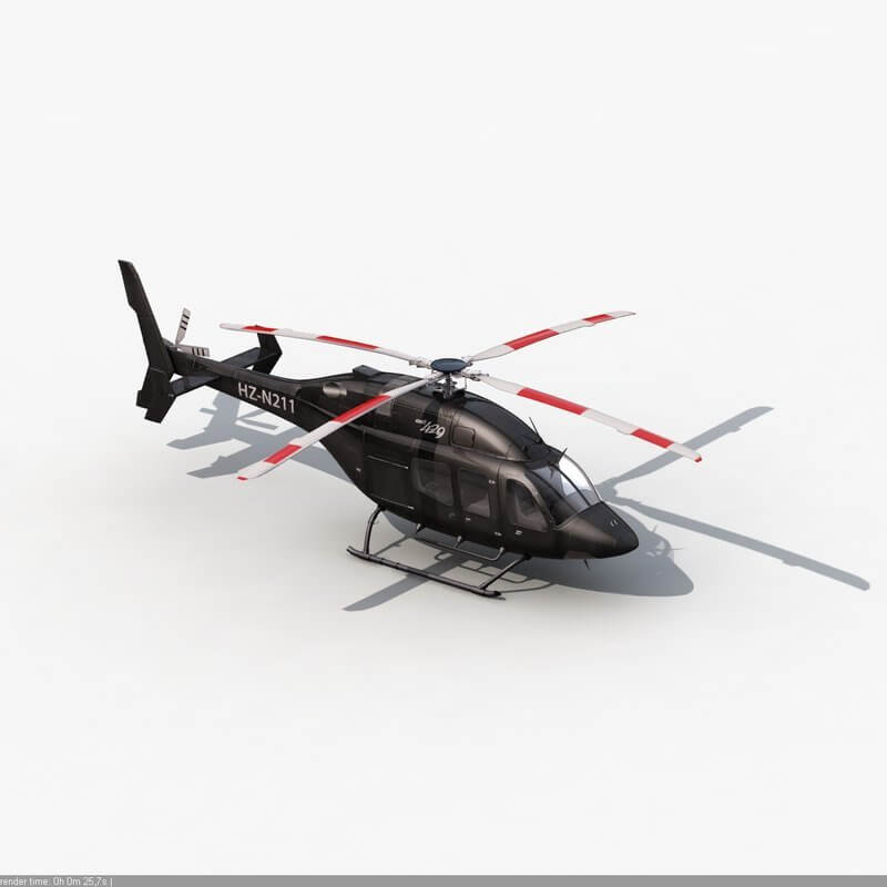 Bell 429 Black Helicopter - 3D Model by Galva858