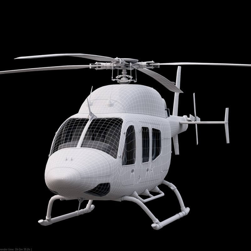 Bell 429 Black Helicopter - 3D Model by Galva858