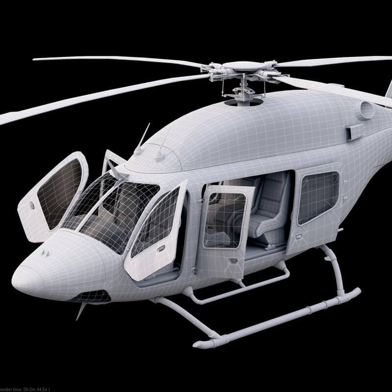 Bell 429 Black Helicopter - 3D Model by Galva858