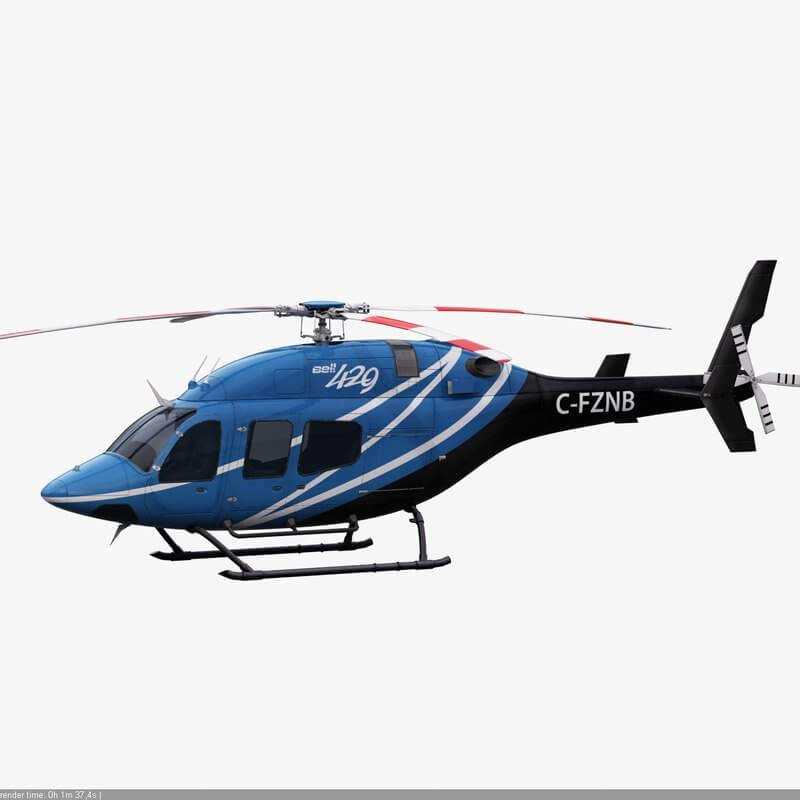 Bell 429 Blue - 3D Model by Galva858
