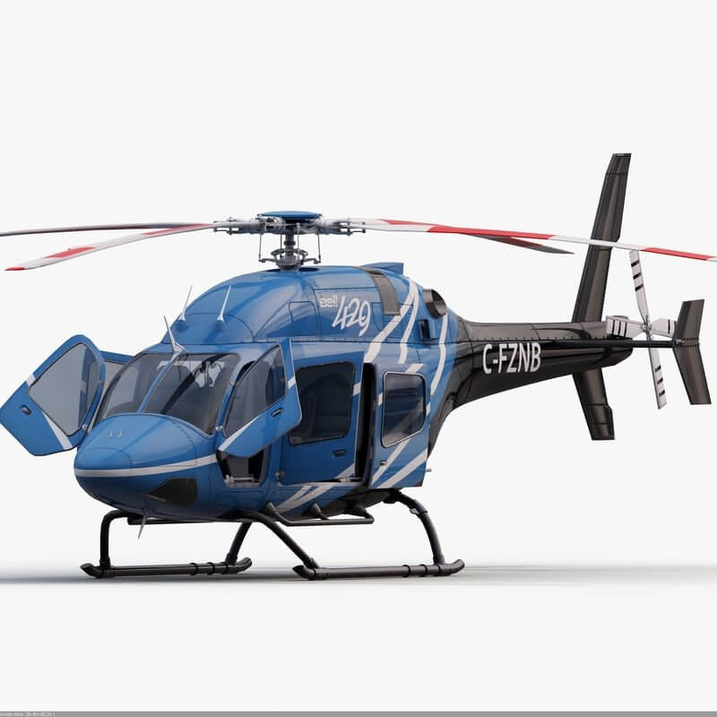 Bell 429 Blue - 3D Model by Galva858