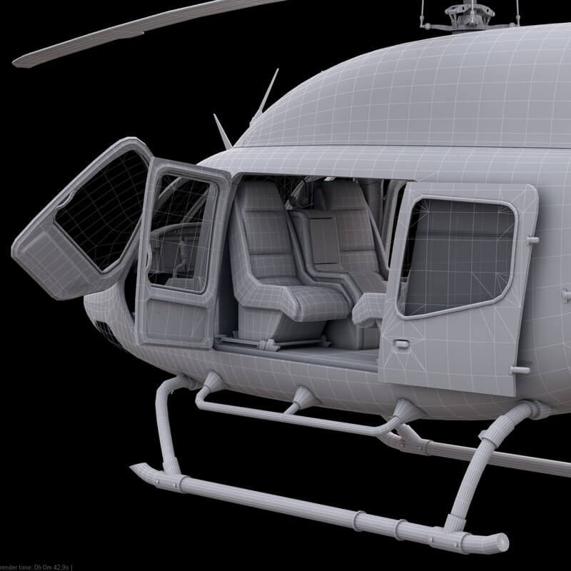 Bell 429 Blue - 3D Model by Galva858