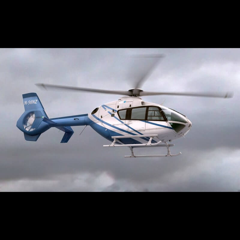 EC 135 Private Blue - 3D Model by Galva858