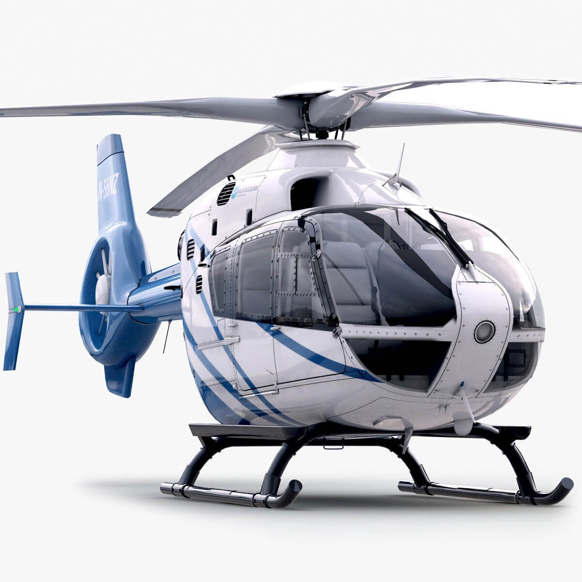 EC 135 Private Blue - 3D Model by Galva858