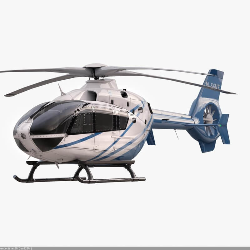 EC 135 Private Blue - 3D Model by Galva858
