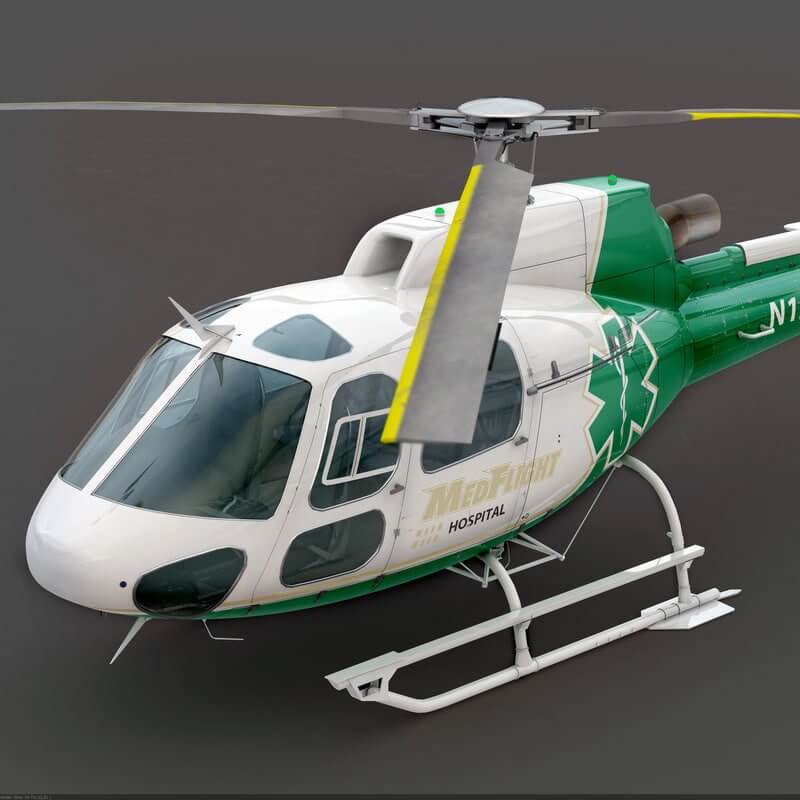 Eurocopter AS 350 MedFlight - 3D Model by Galva858