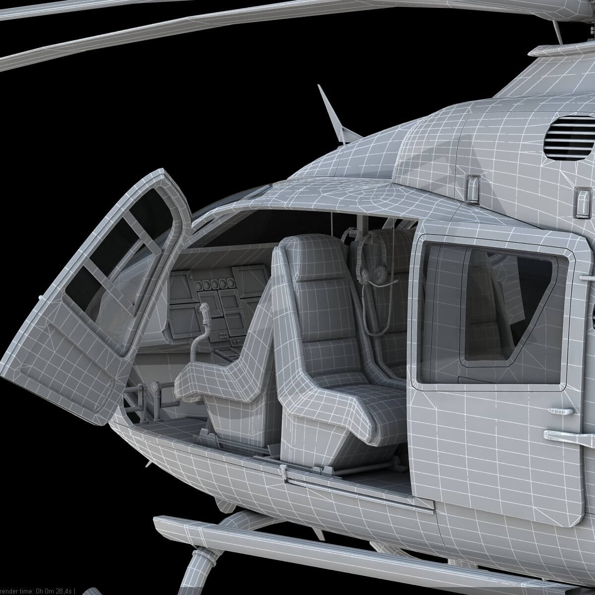 Eurocopter EC 135 Black Helicopter - 3D Model by Galva858