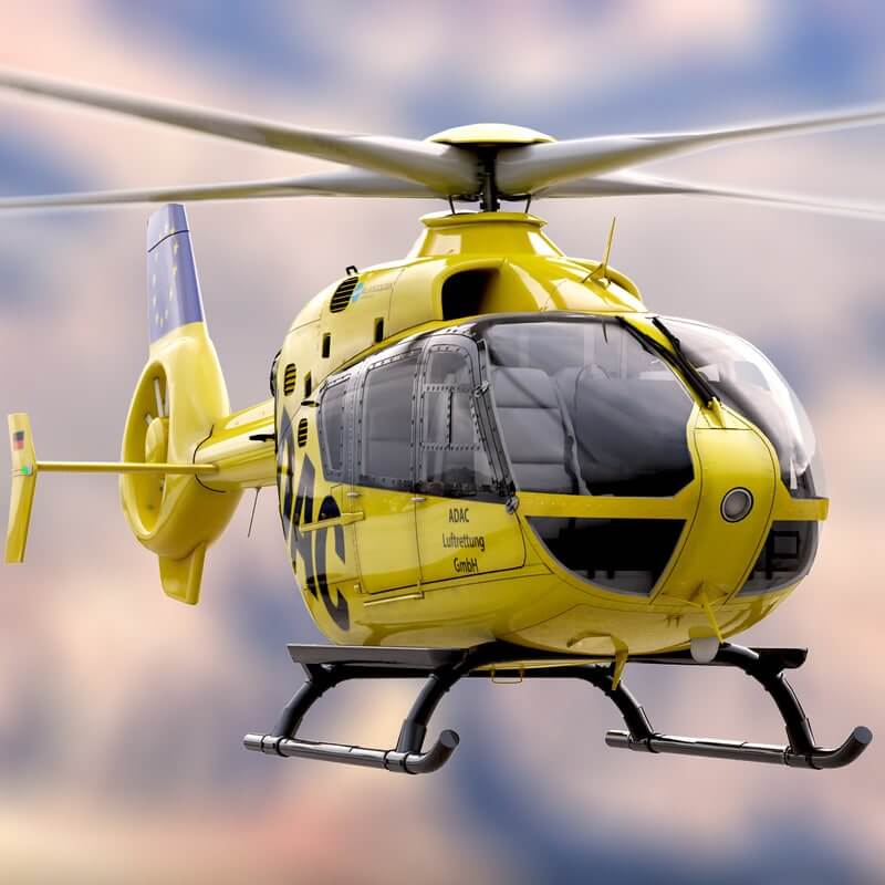 Eurocopter EC 135 Emergency Helicopter - 3D Model by Galva858