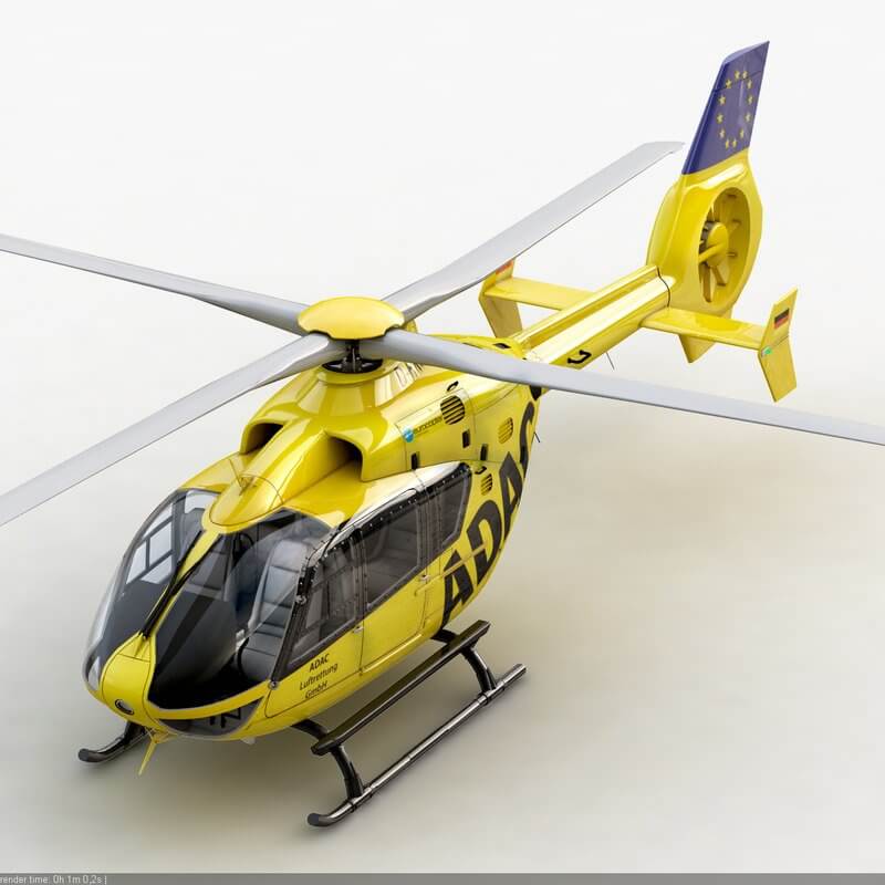 Eurocopter EC 135 Emergency Helicopter - 3D Model by Galva858