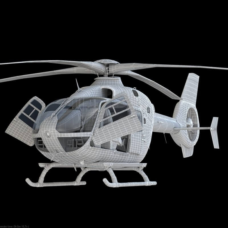 Eurocopter EC 135 Emergency Helicopter - 3D Model by Galva858