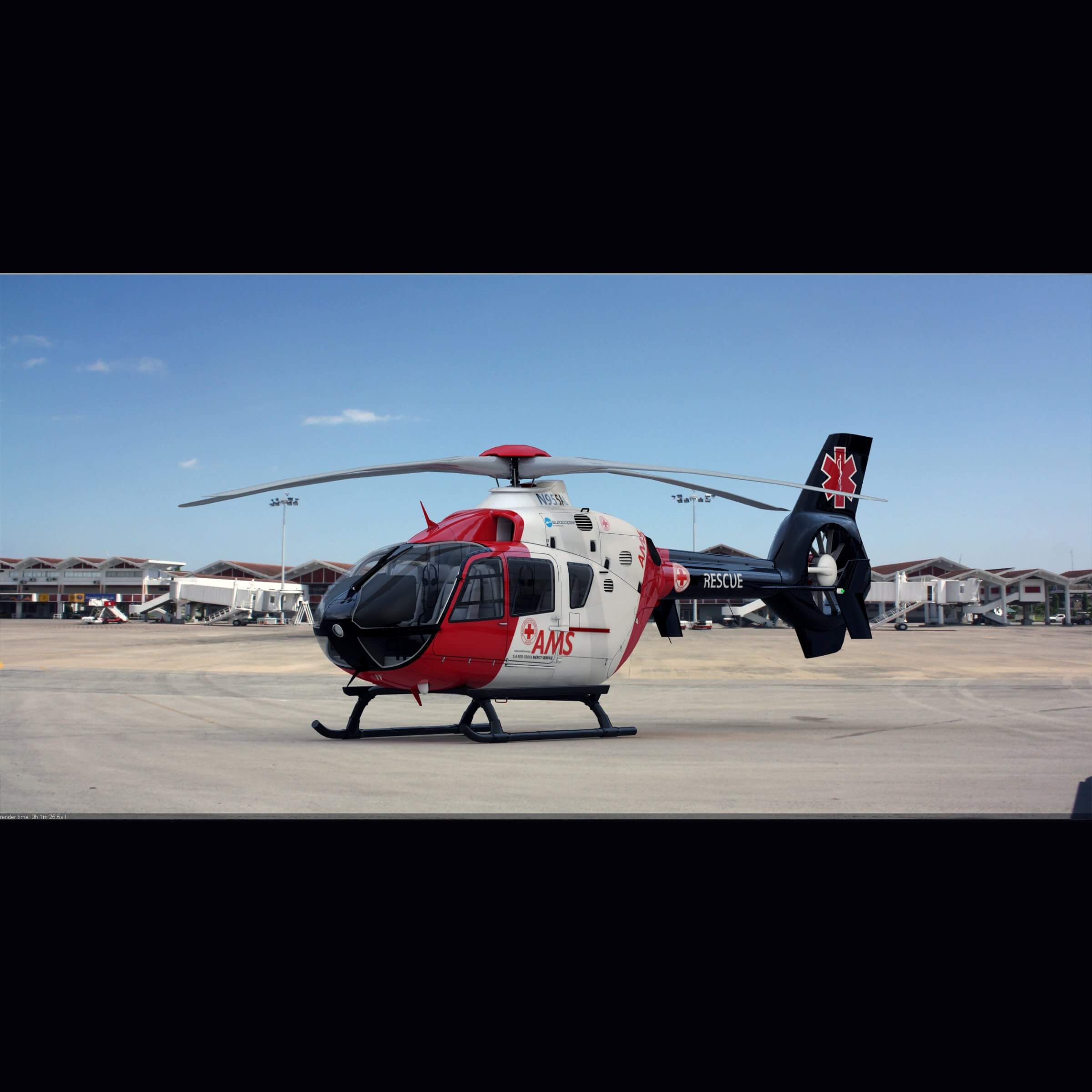 Eurocopter EC 135 Medical - 3D Model by Galva858