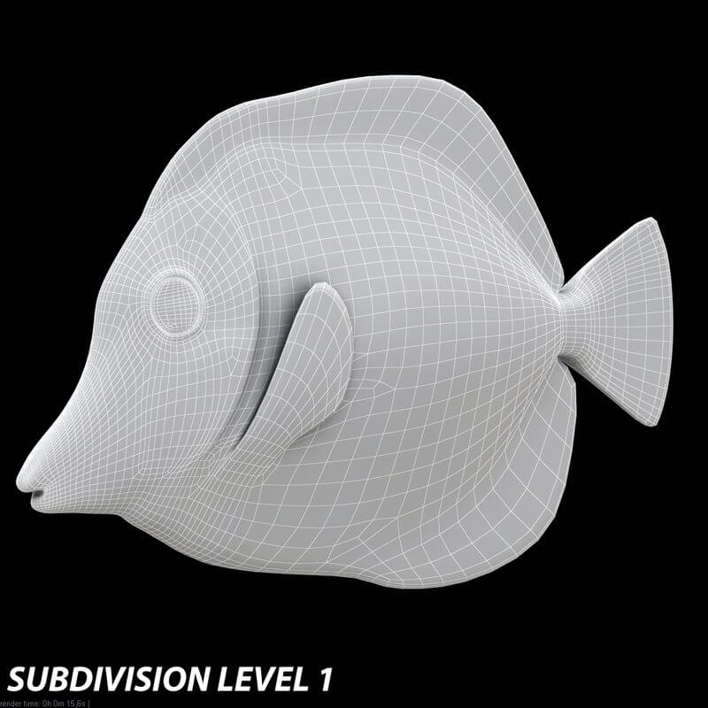 Yellow Tang Tropical Fish - 3D Model by Galva858