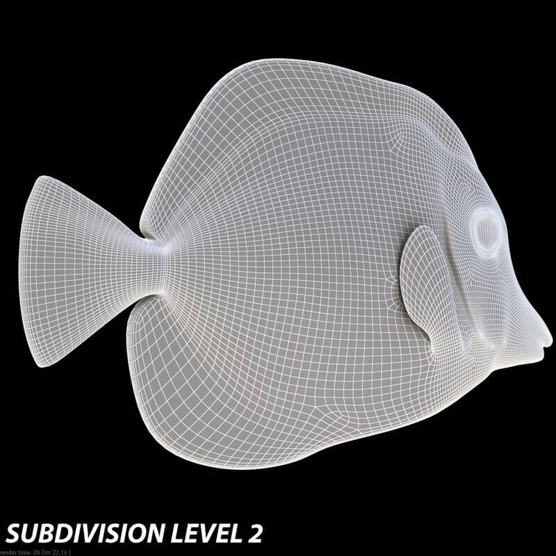 Yellow Tang Tropical Fish - 3D Model by Galva858