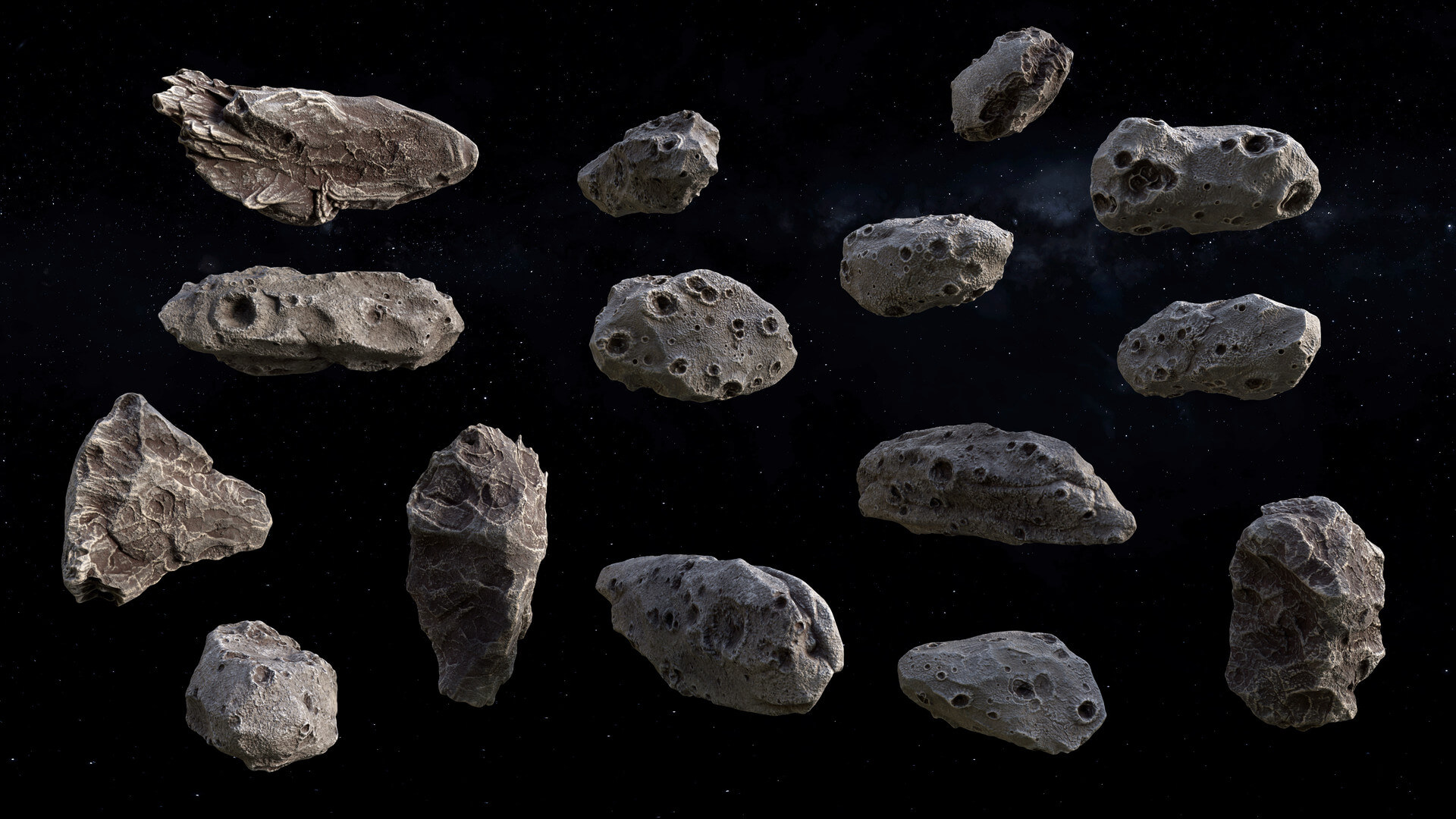 Asteroids Collection - 3D Model by Game-Ready Studios
