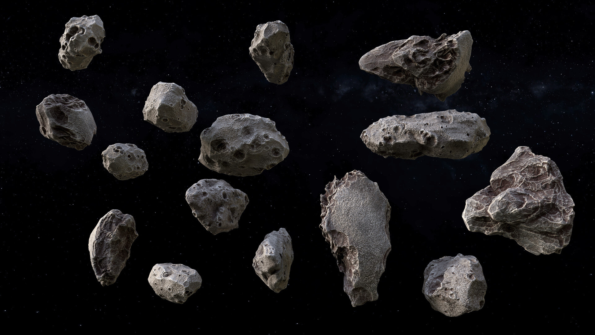 Asteroids Collection - 3D Model by Game-Ready Studios