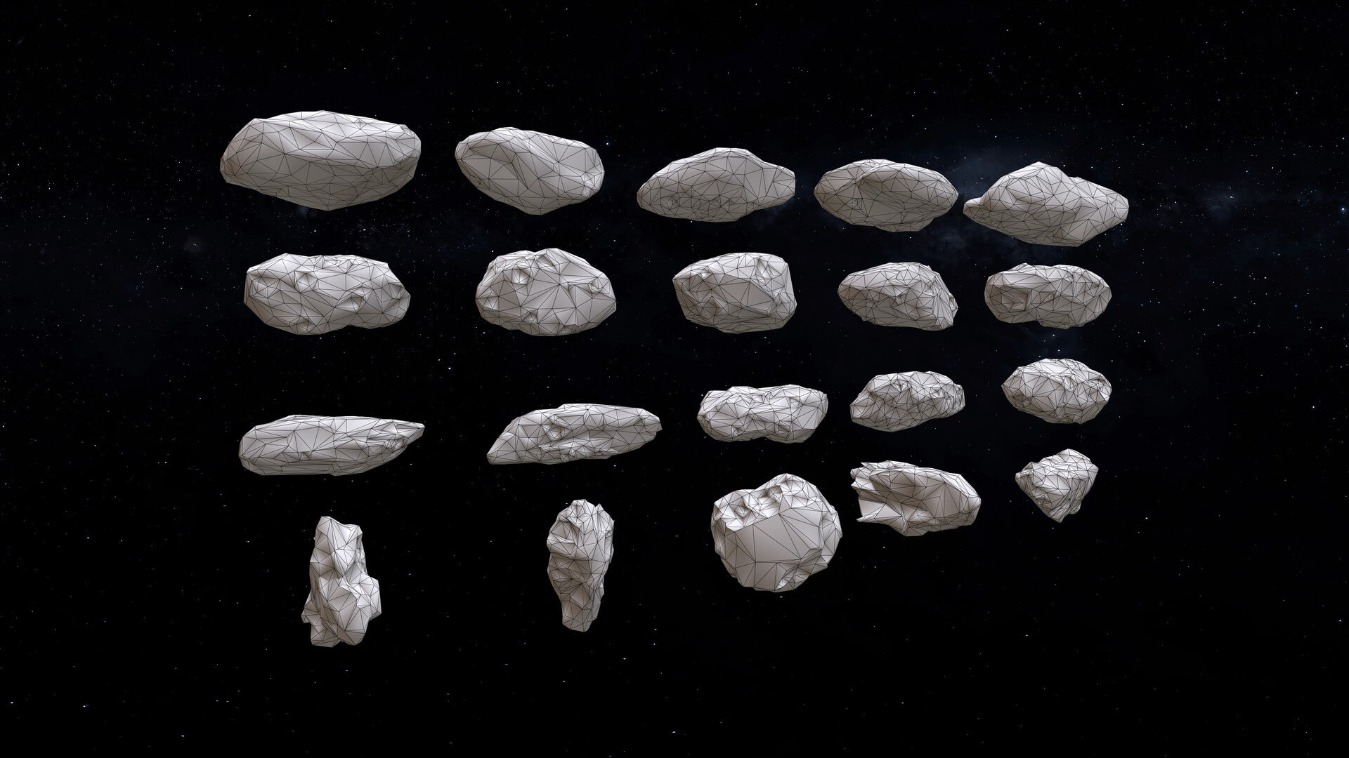 Asteroids Collection - 3D Model by Game-Ready Studios