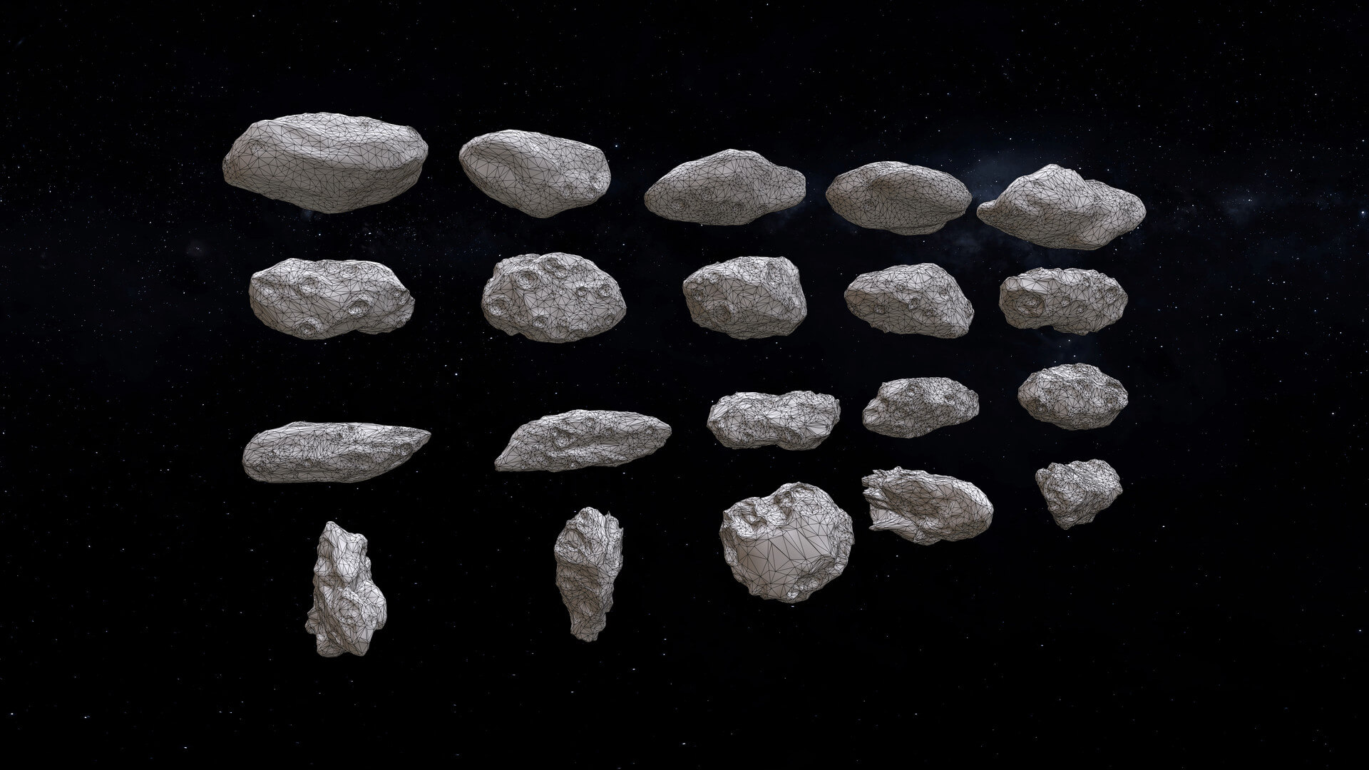 Asteroids Collection - 3D Model by Game-Ready Studios