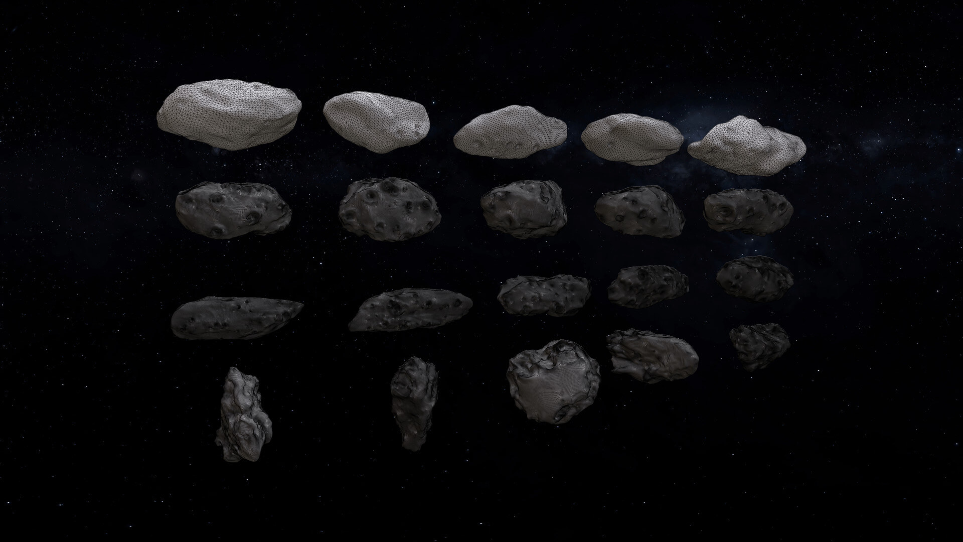 Asteroids Collection - 3D Model by Game-Ready Studios