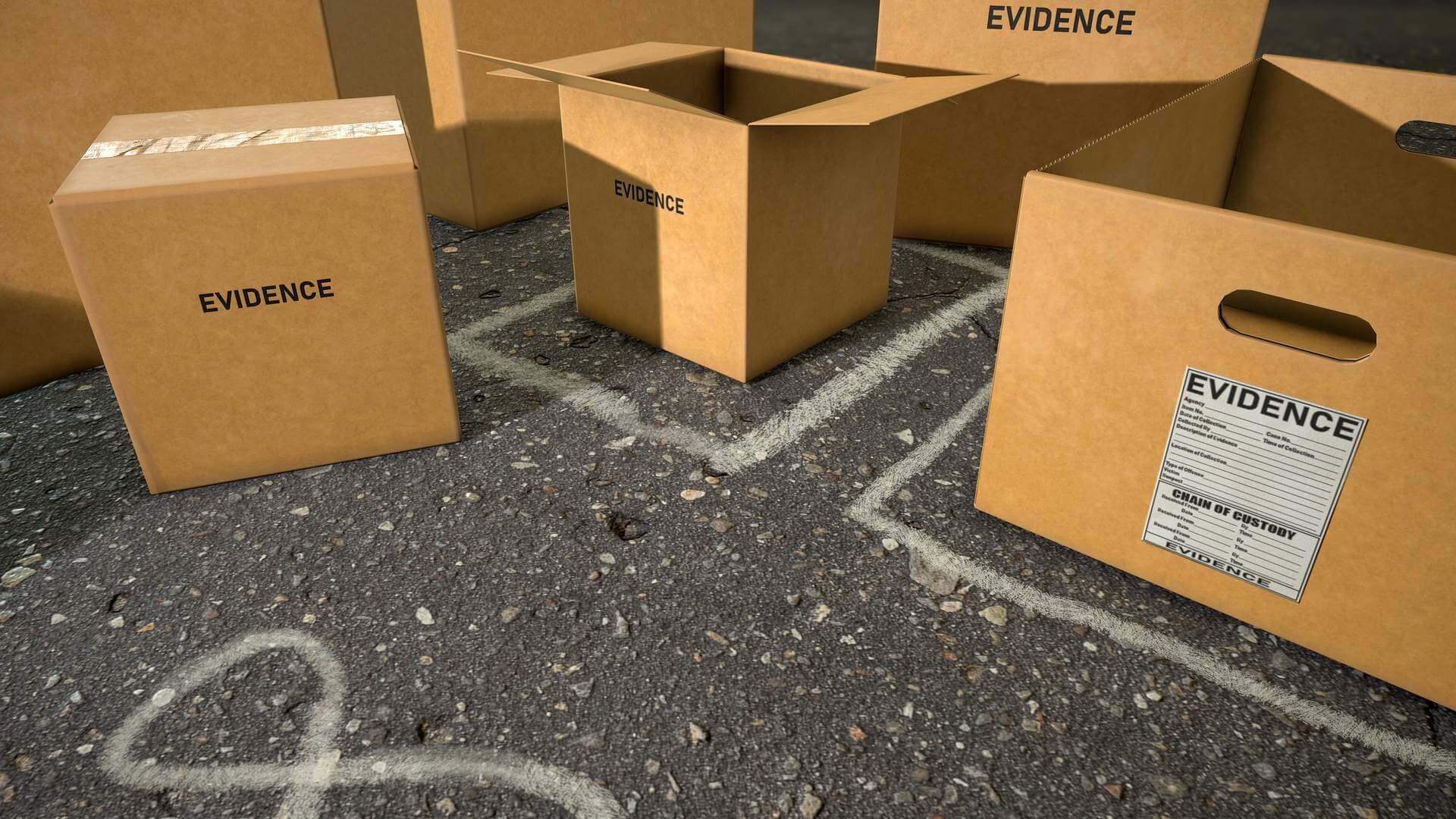 Crime Scenes: Evidence Packages and Boxes - 3D Model by Game-Ready Studios